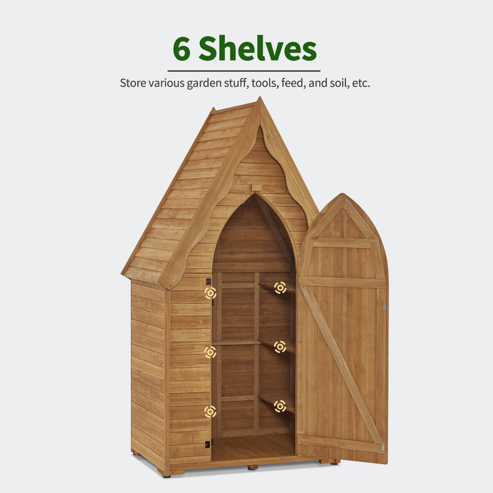 MCombo Large Sheds & Outdoor Storage with 6 Shelves, Tall Outside Stor