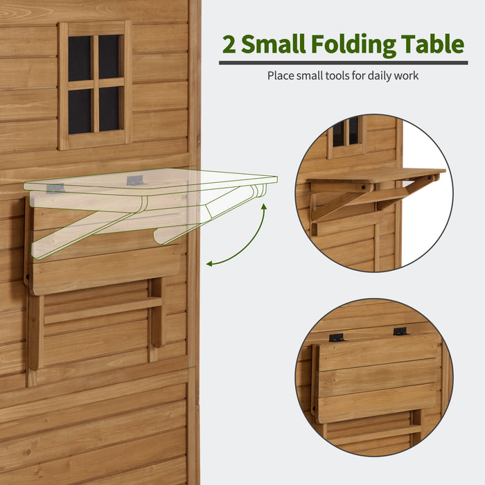 MCombo Large Outdoor Storage Shed with Lockable Door and 6 Shelves, Ou