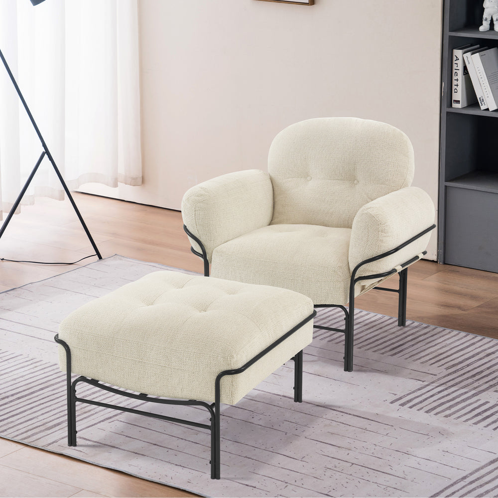 Accent Chair with Ottoman, Fabric 4071 – MCombo