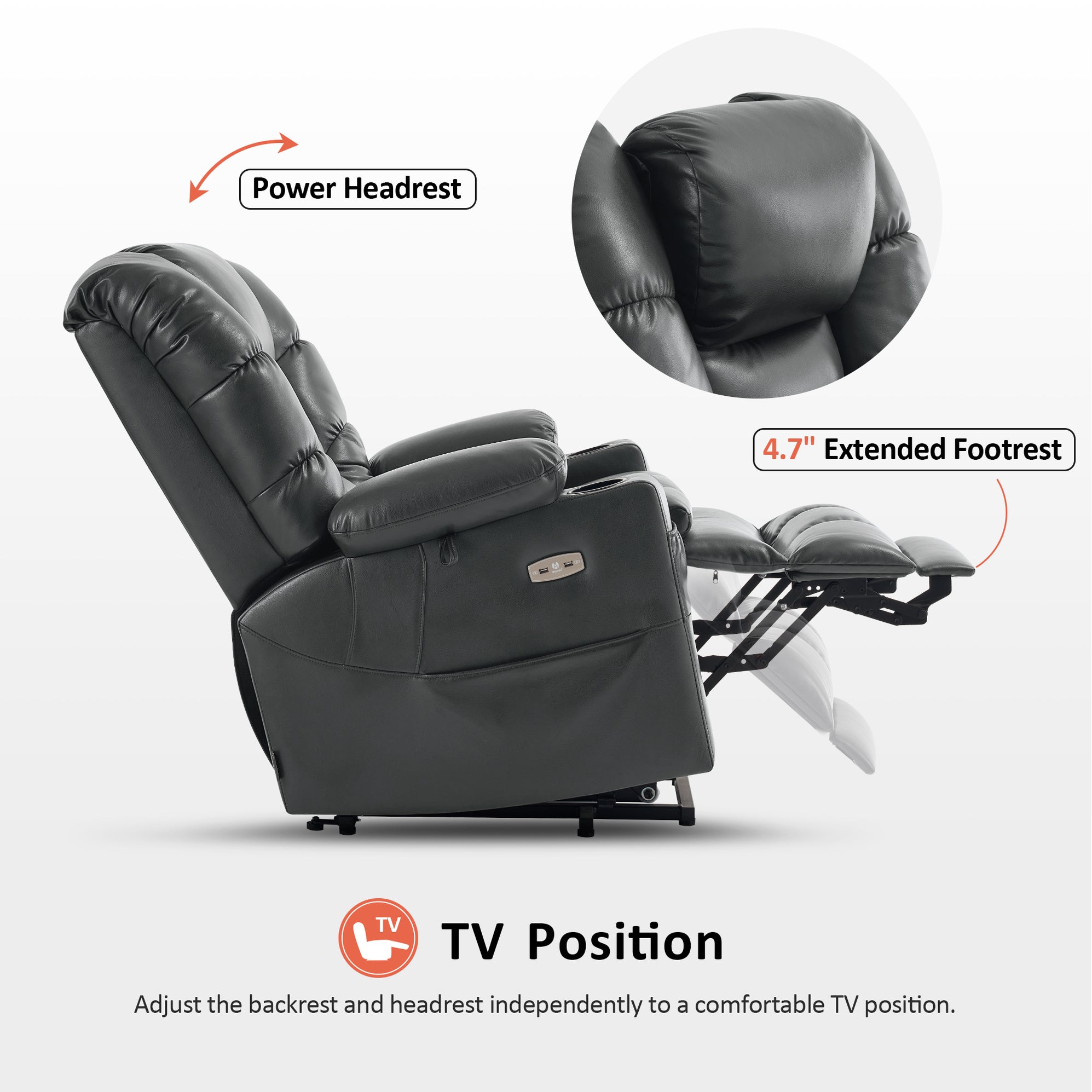 MCombo Large Dual Motor Power Lift Recliner Chair with Massage and Dua