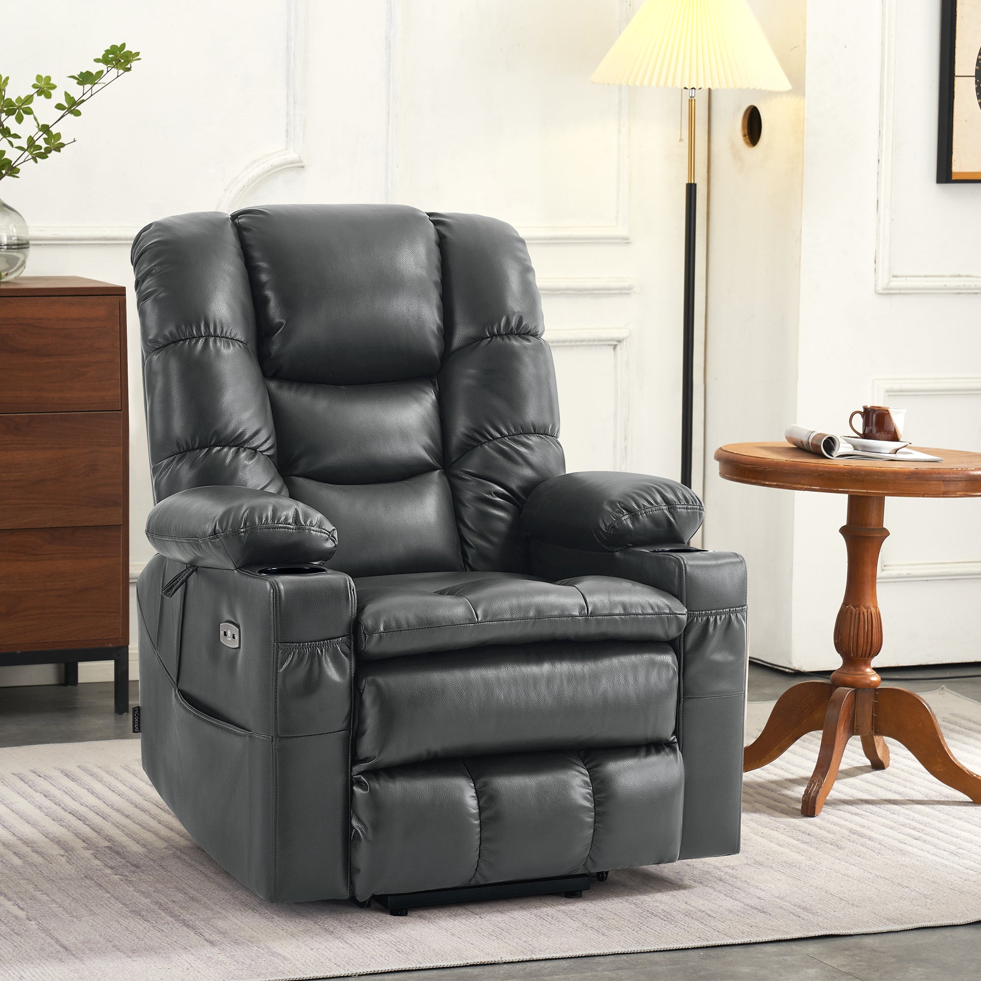 MCombo Large Dual Motor Power Lift Recliner Chair with Massage and Dua
