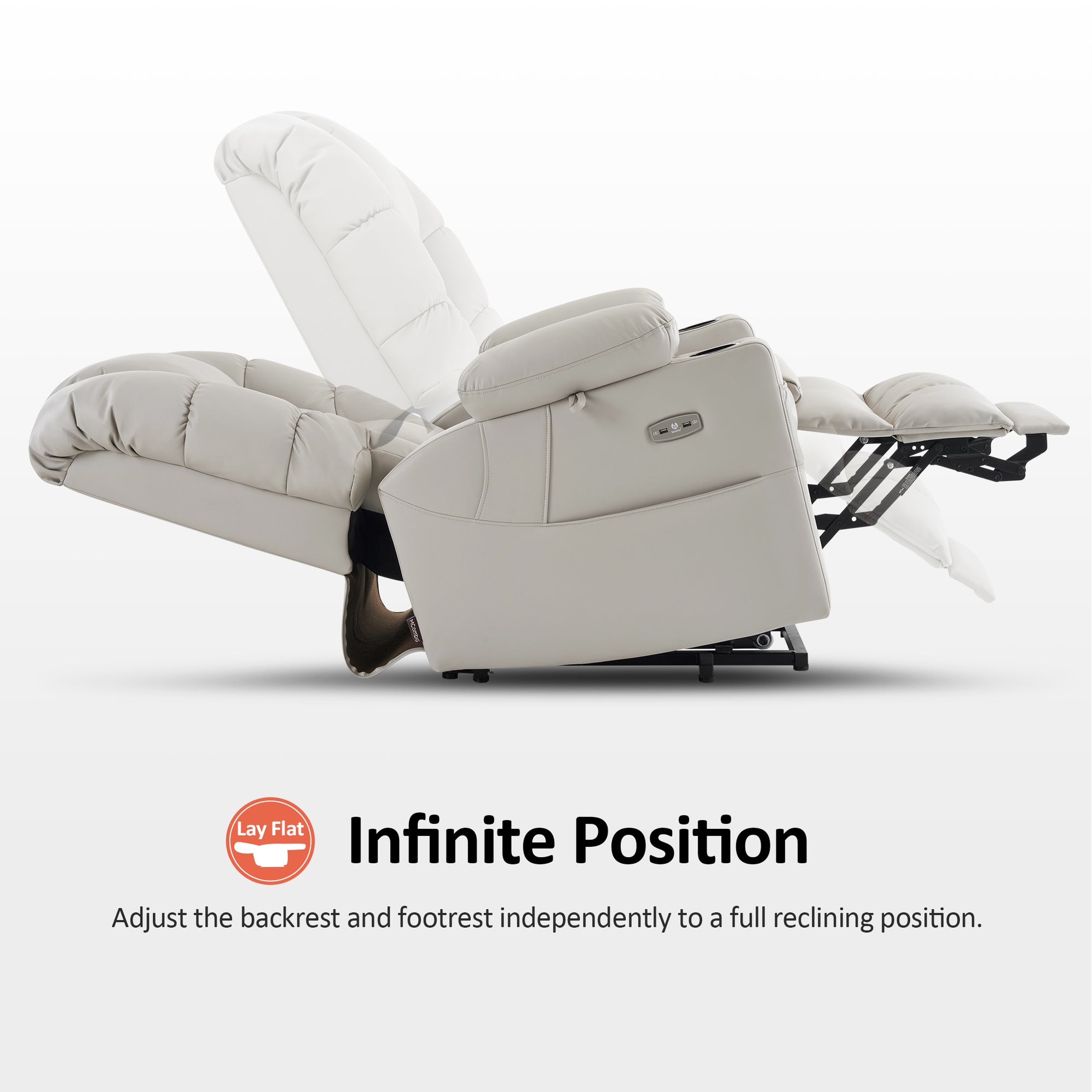 MCombo Large Dual Motor Power Lift Recliner Chair with Massage and Dua