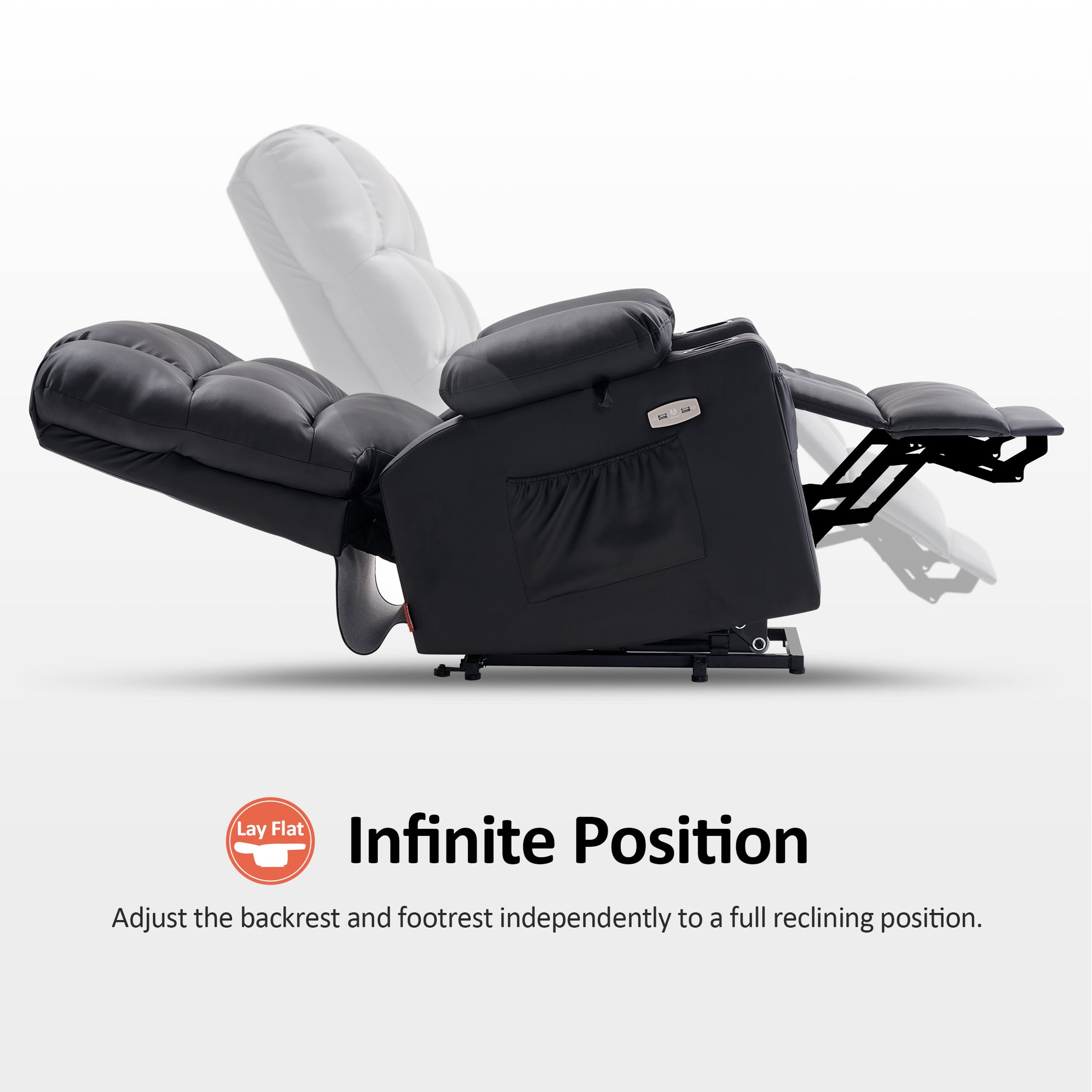 MCombo Dual Motor Large Power Lift Recliner Chair with Massage and Hea ...