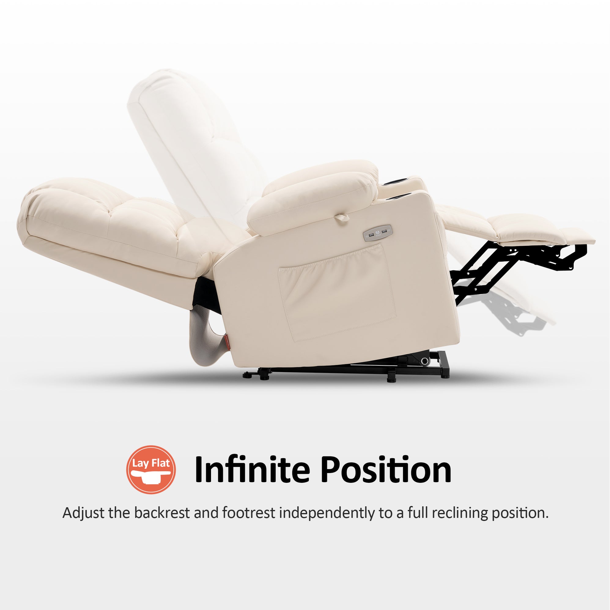 MCombo Dual Motor Large Power Lift Recliner Chair with Massage and Hea ...