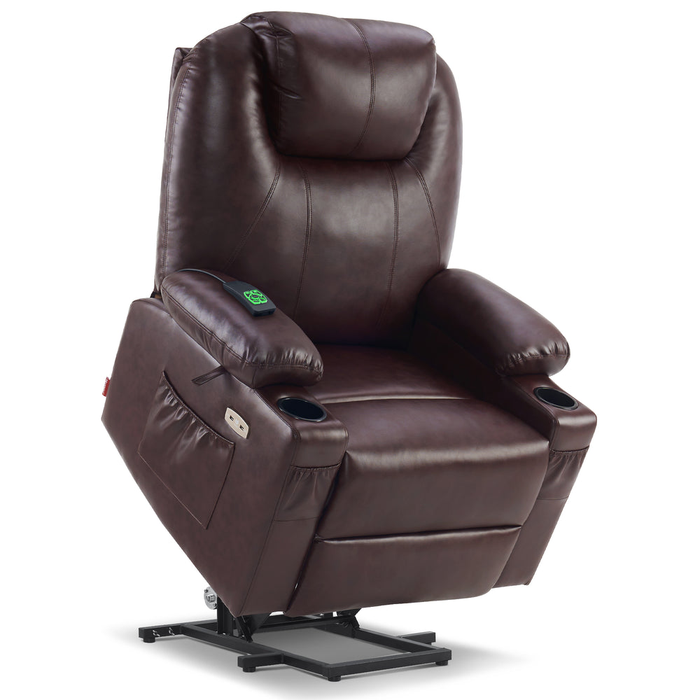 Power Lift Recliner Chair for Elderly, Dual Motor, Massage and Heat, F ...