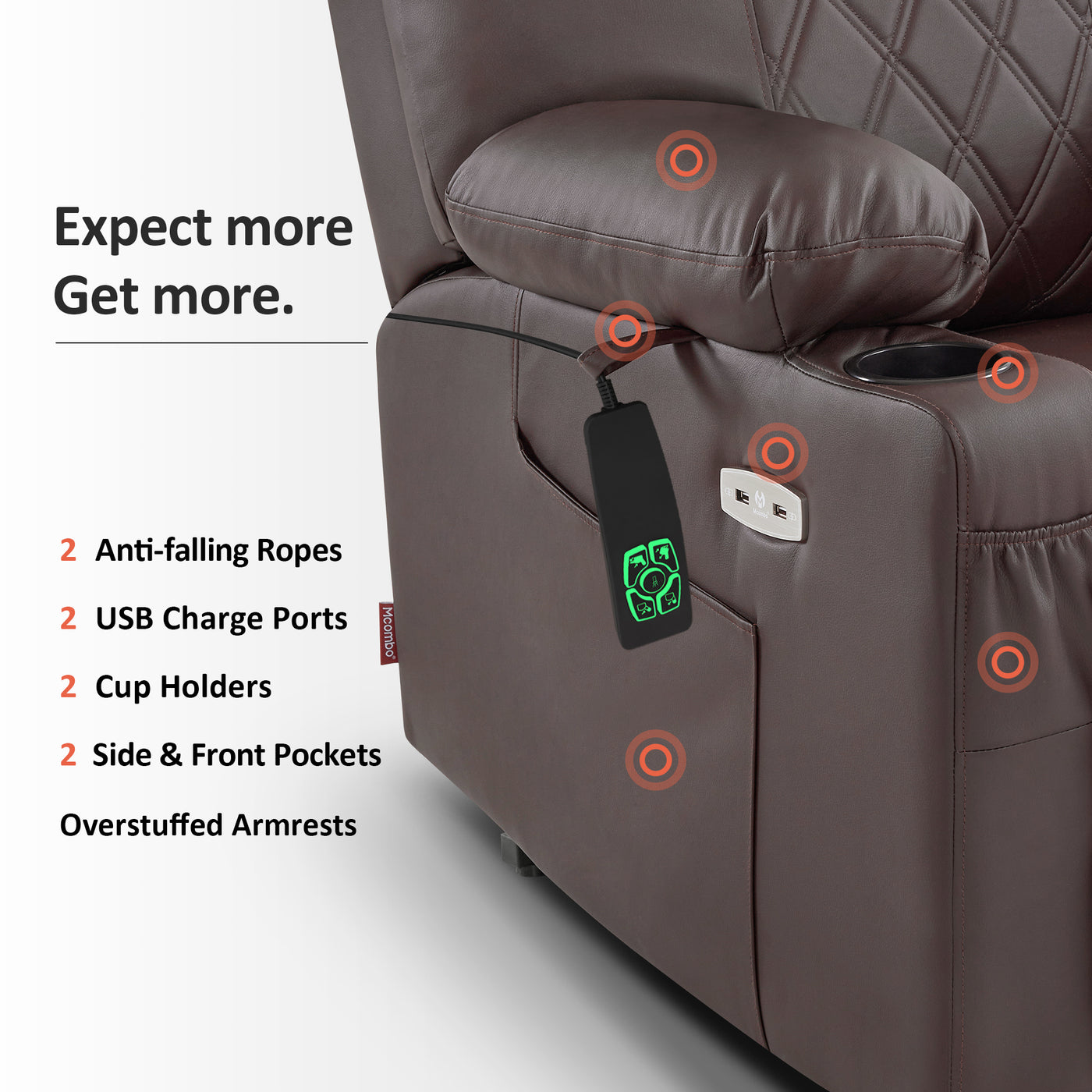 MCombo Small Size Electric Power Lift Recliner Chair Sofa with Massage
